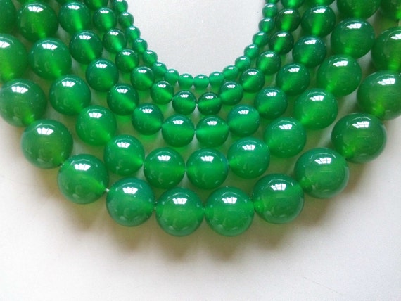 Full Strand 15inches Green Chalcedony Round Beads A522 | Etsy