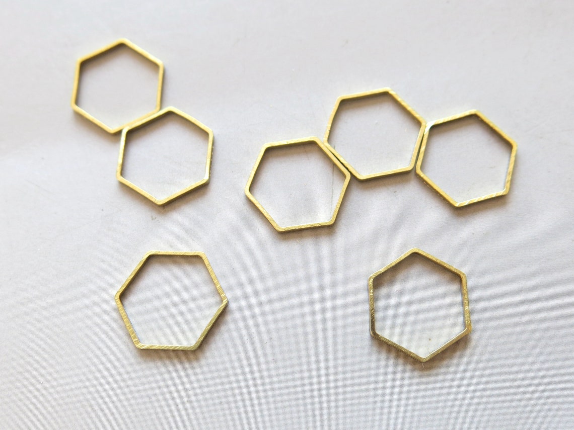 100pcs Raw Brass Hexagon Rings Findings 12mm F965 | Etsy