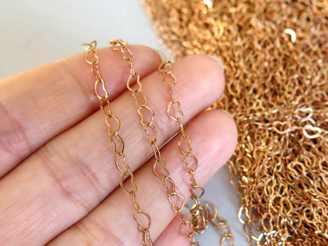 10 Meters - 33 Feet Raw Brass Heart Chain,necklace Chain 3mm - F729 - Etsy