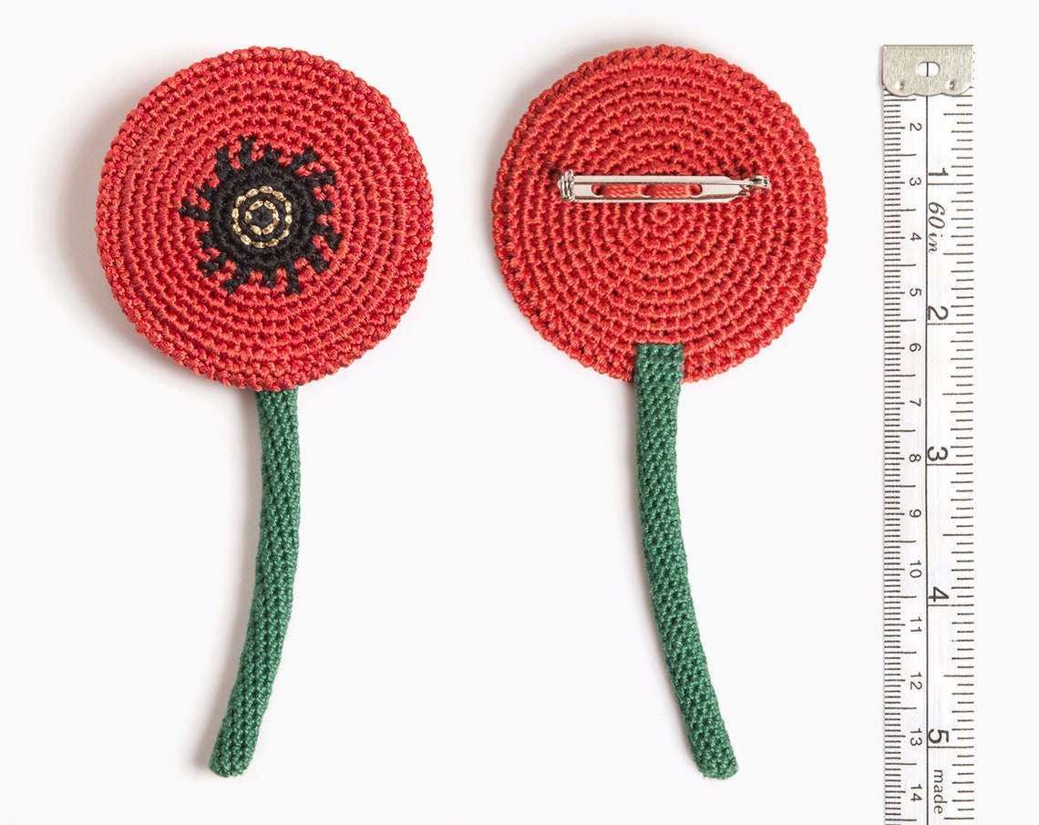 POPPY – Crochet Brooch - Etsy