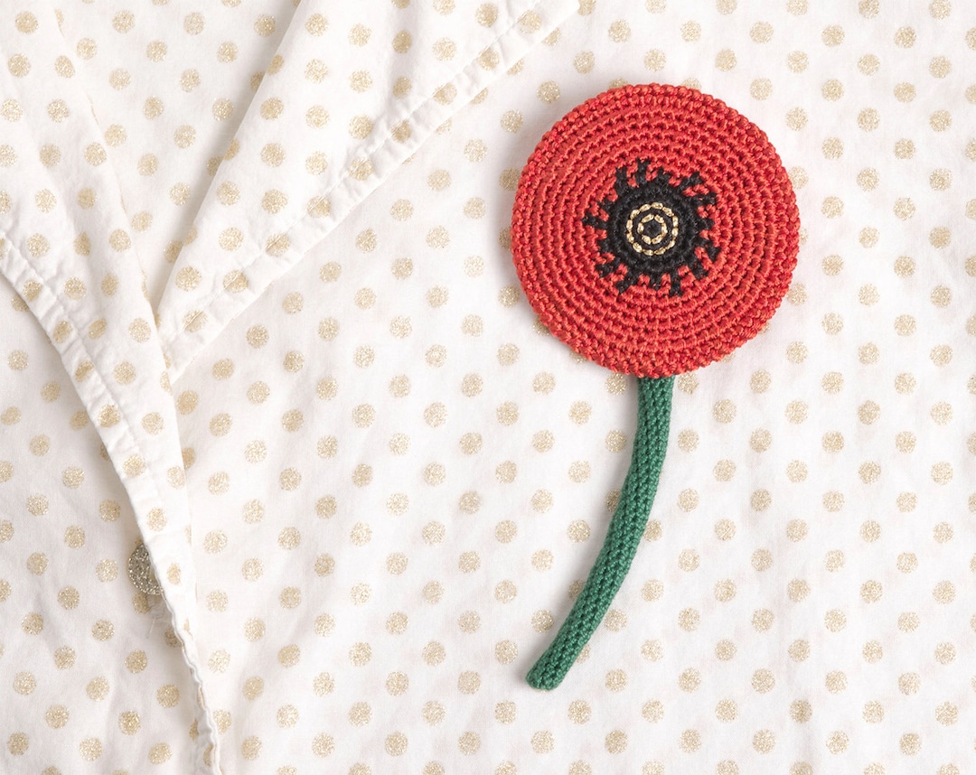 POPPY – Crochet Brooch - Etsy