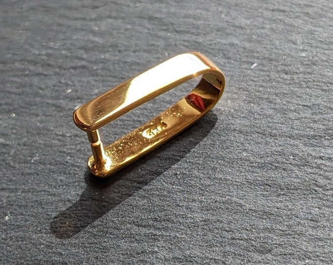 V Large Gold on Sterling Silver Pinch Bail Large Gold Bail Plain ...