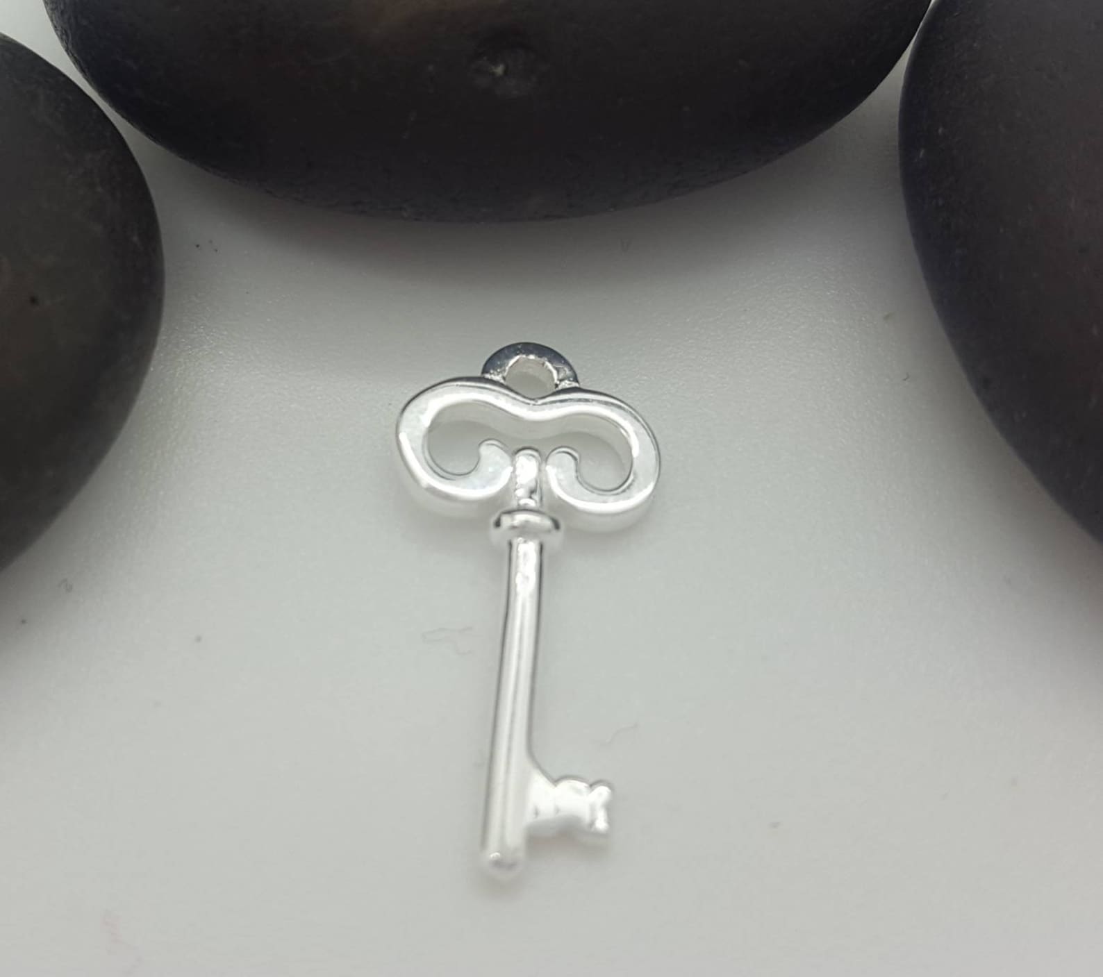 Sterling Silver Key Charm Solid Silver Charm - Etsy