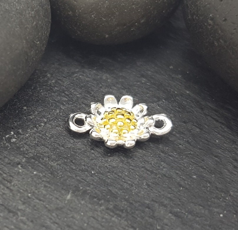 Sterling Silver Daisy Connector - Etsy