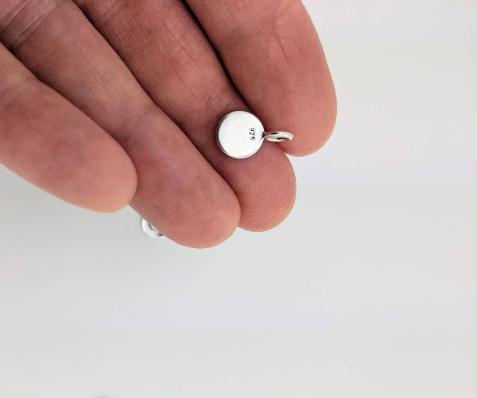 Sterling Silver Letter Charm With Loop Silver Initial Charm - Etsy