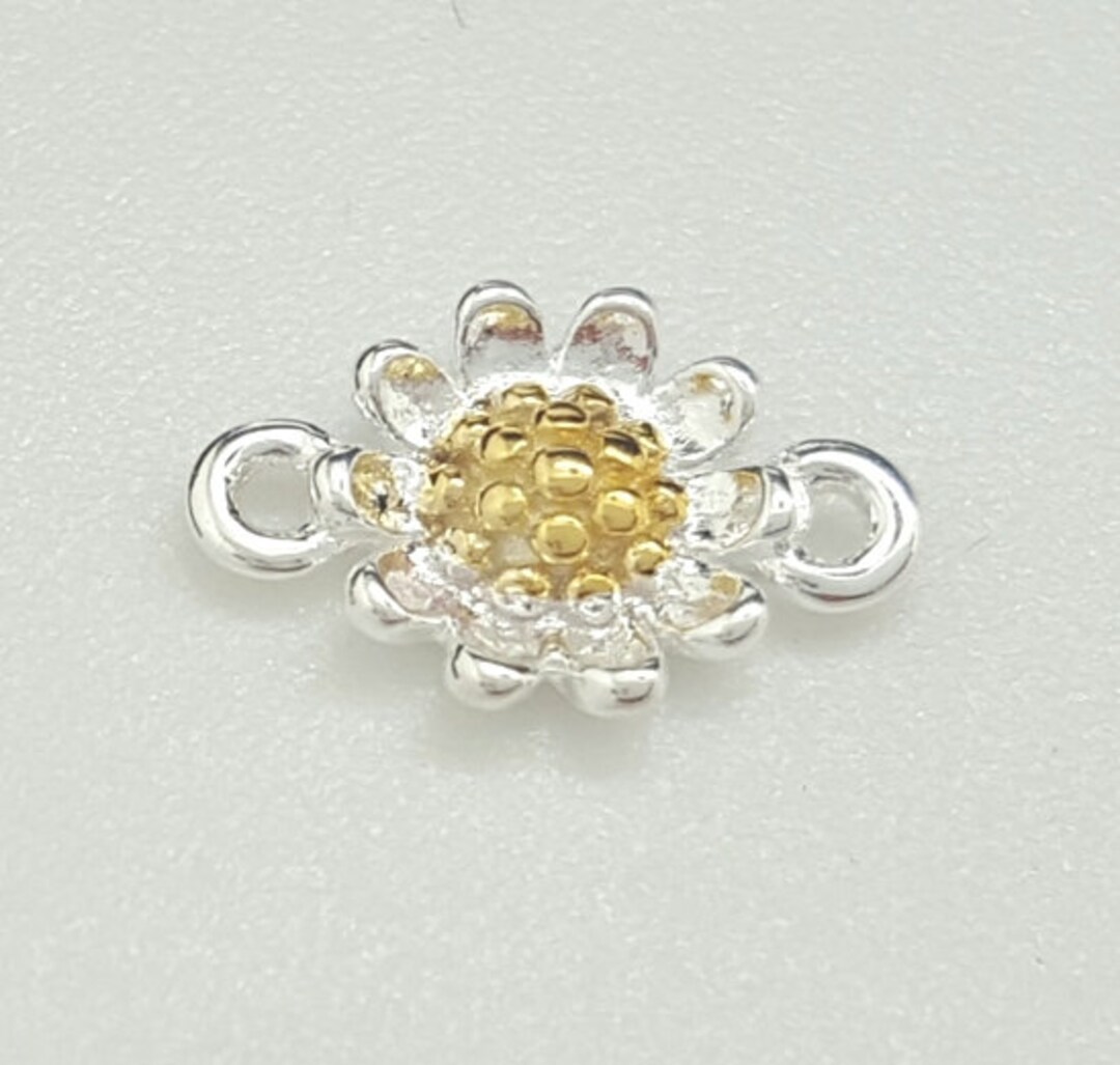 Sterling Silver Daisy Connector - Etsy