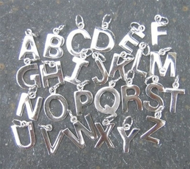 Solid STERLING Silver Letter Alphabet Personalised CHARM All - Etsy UK