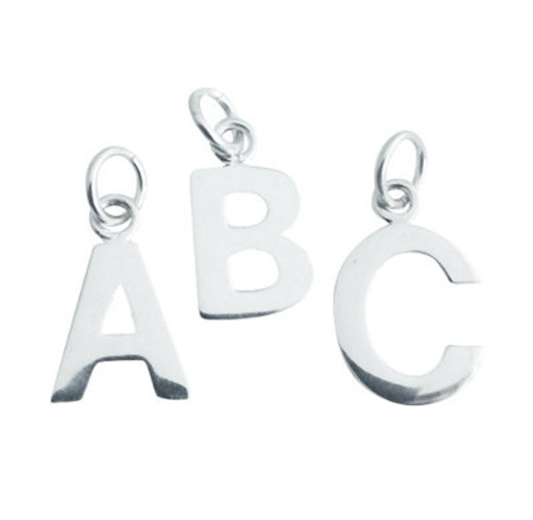 Solid STERLING Silver Letter Alphabet Personalised CHARM All Letters ...