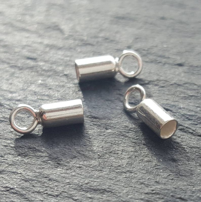 Sterling Silver 2mm Cord Ends 2 Pcs Leather End Caps 2mm - Etsy