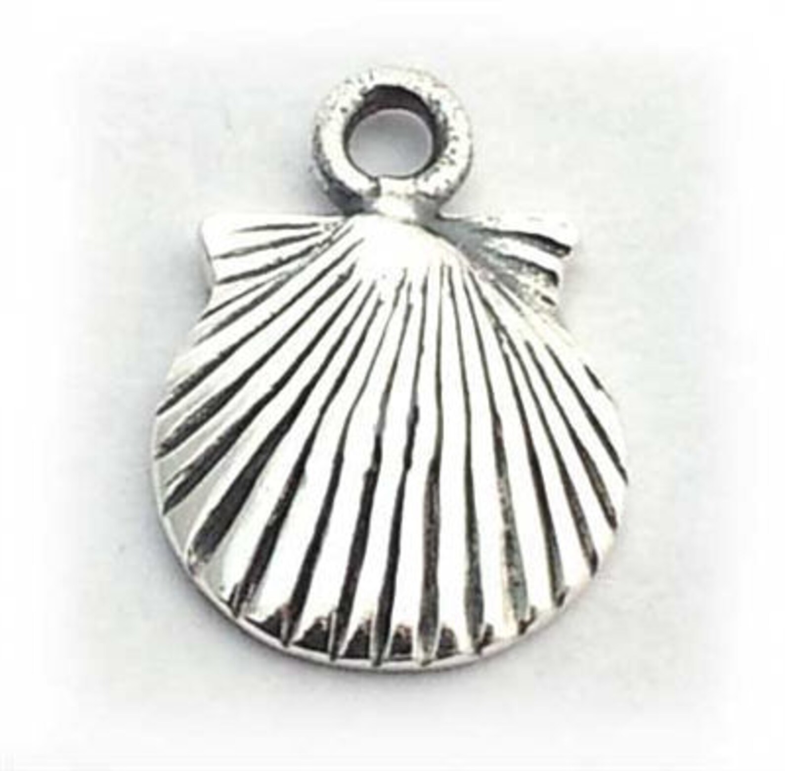 Small Sterling Silver Shell charm 1 silver seashell charm | Etsy