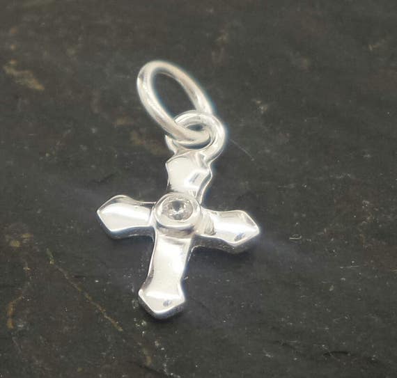 Sterling Silver Cross Charm Solid Silver Cross 925 Charm | Etsy