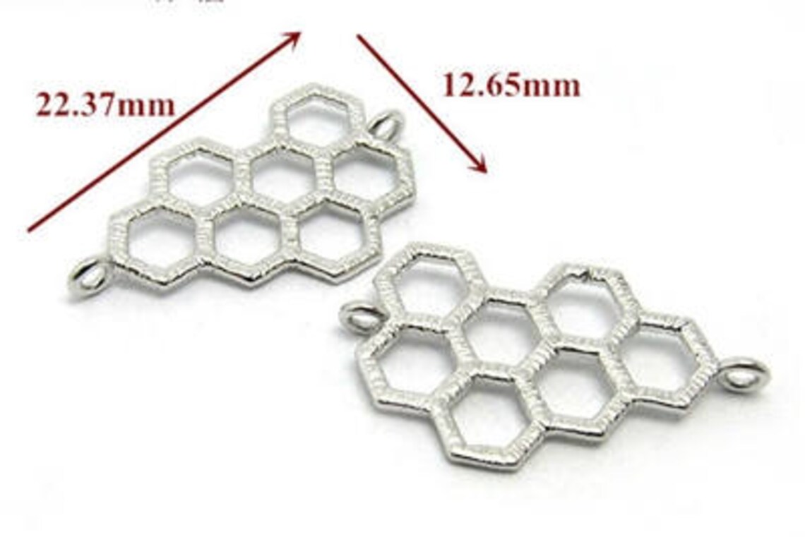 Silver Honeycomb Connector Sterling Silver Honeycomb Pendant | Etsy