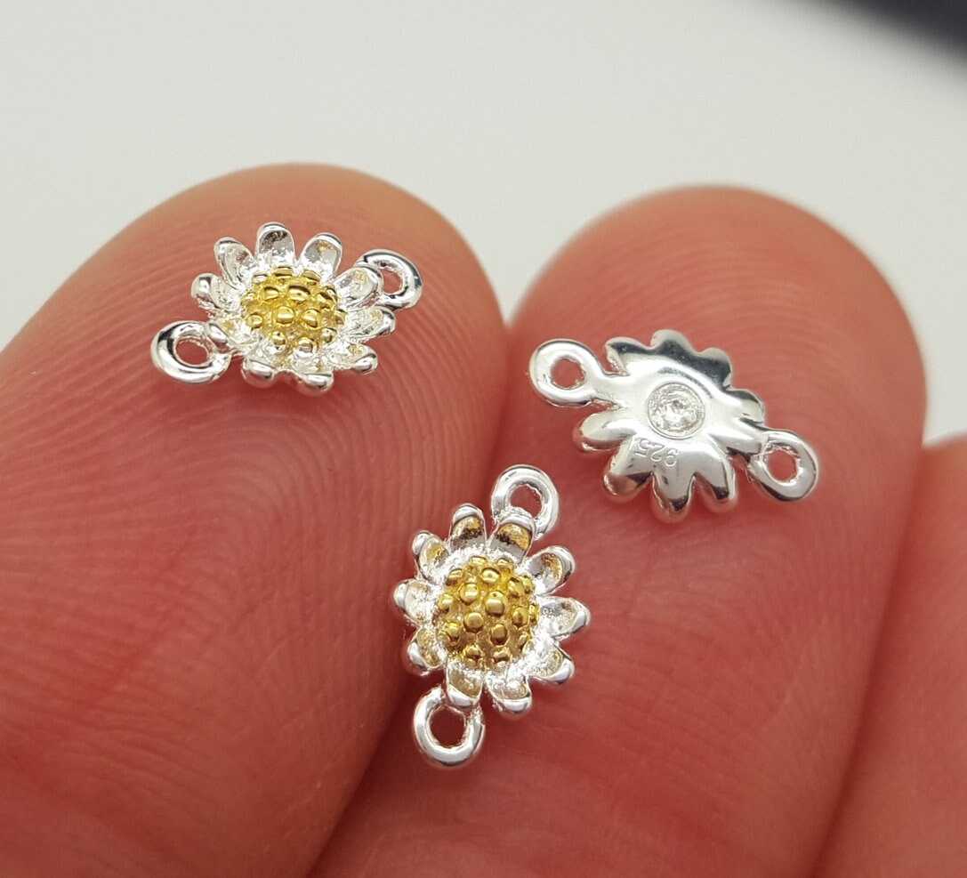 Sterling Silver Daisy Connector - Etsy