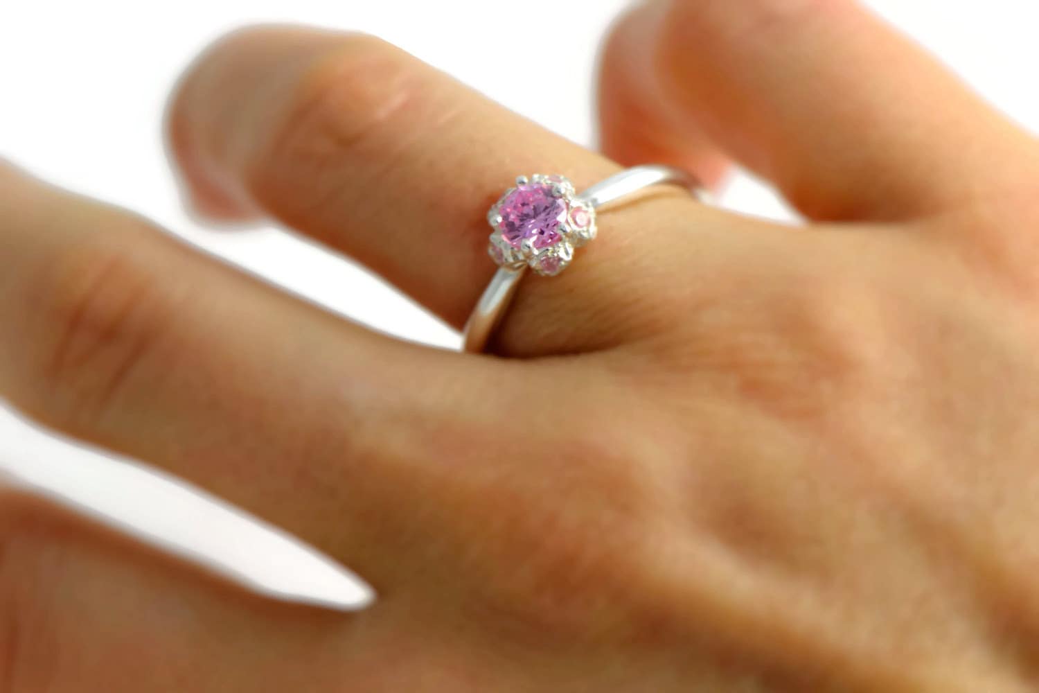 Sakura Ring Cherry Blossom Engagement Ring Pink Tourmaline | Etsy