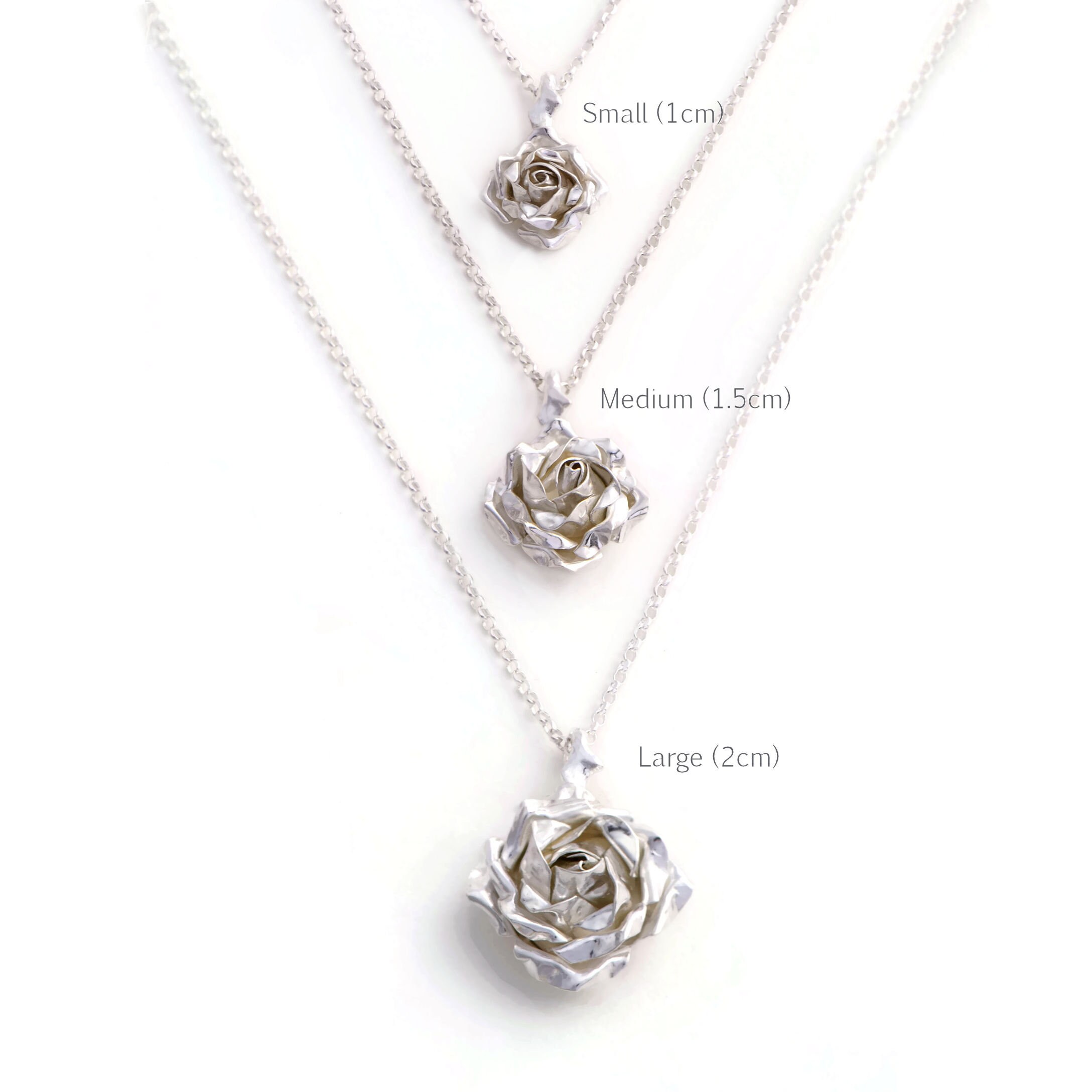Sterling Silver Rose Pendant