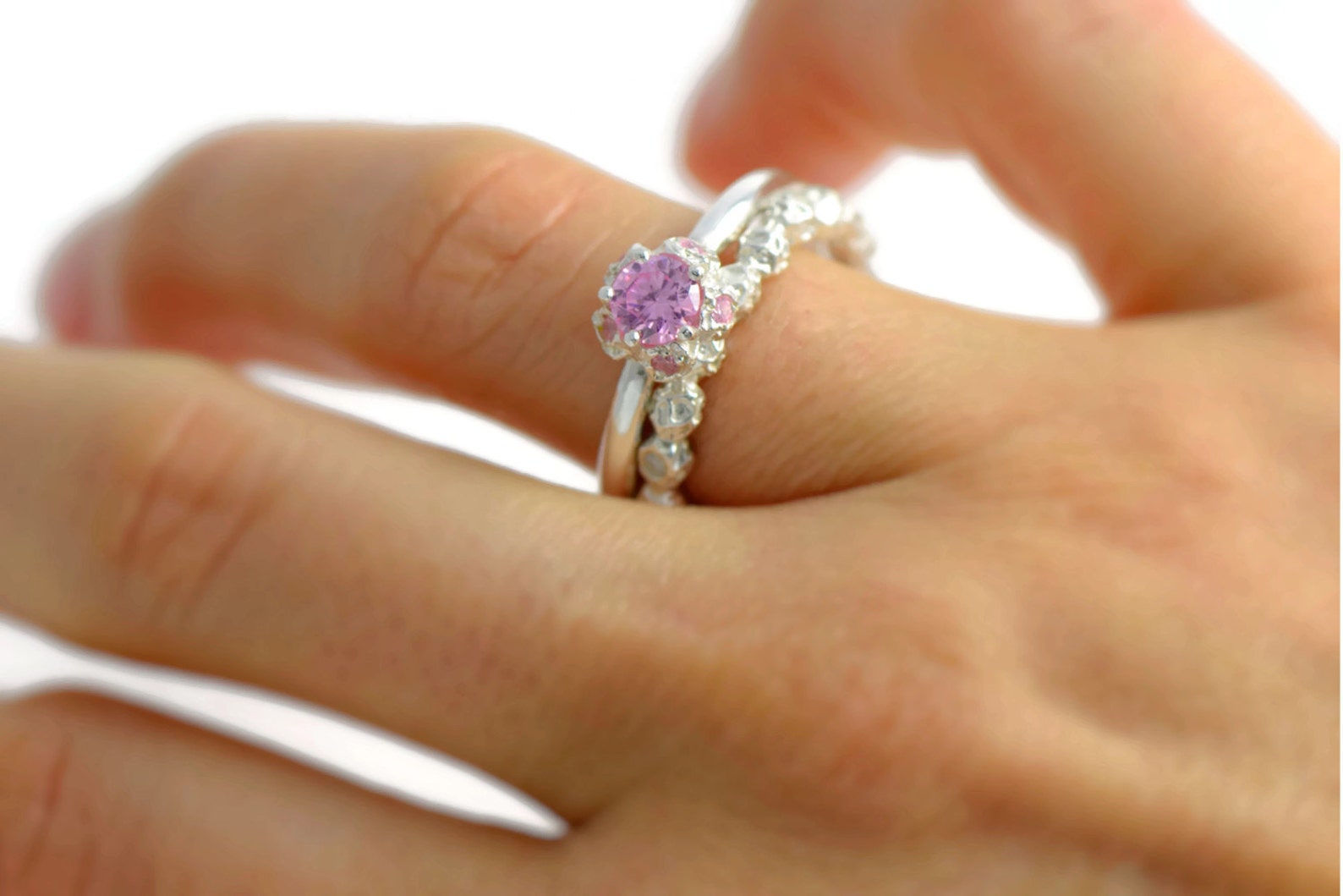 Sakura Ring Cherry Blossom Engagement Ring Pink Tourmaline | Etsy