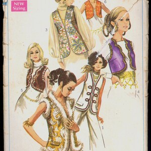 1960s Size 10 Bust 32 1/2 Set of Vests Simplicity 8143 Vintage Sewing ...