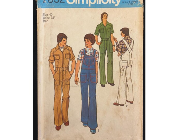 Uncut 1970s Size Chest 40 Waist 34 Mens Bib Overalls Coveralls ...