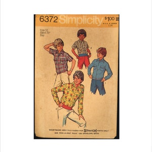 Part Cut 70s Size 12 Chest 30 Boys Shirt Pullover Simplicity 6372 ...
