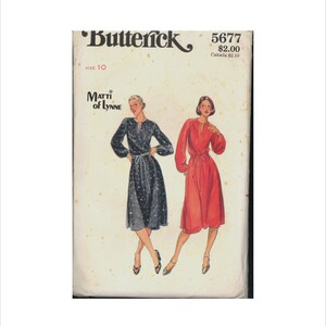 1970s Size 10 Bust 32 1/2 Matti of Lynne Blouson Dress Butterick 5677 ...