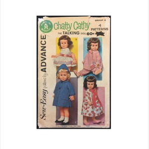 Uncut 1960s Sew Easy Chatty Cathy Doll Clothes Advance Group G Vintage ...