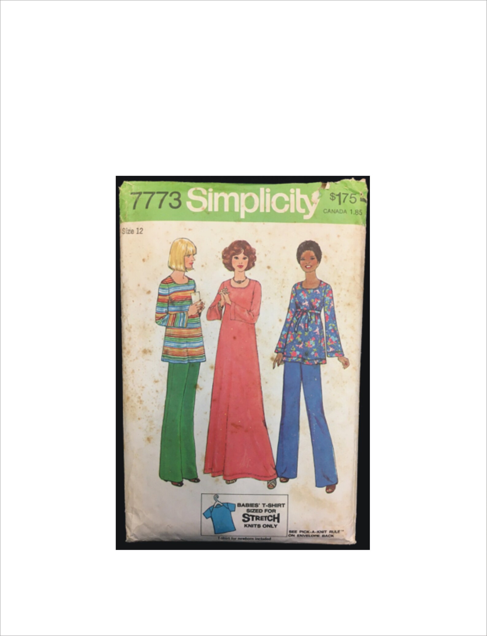 70s Newborn Stretch Knit Shirt and Size 12 Bust 34 Maternity Dress Top ...
