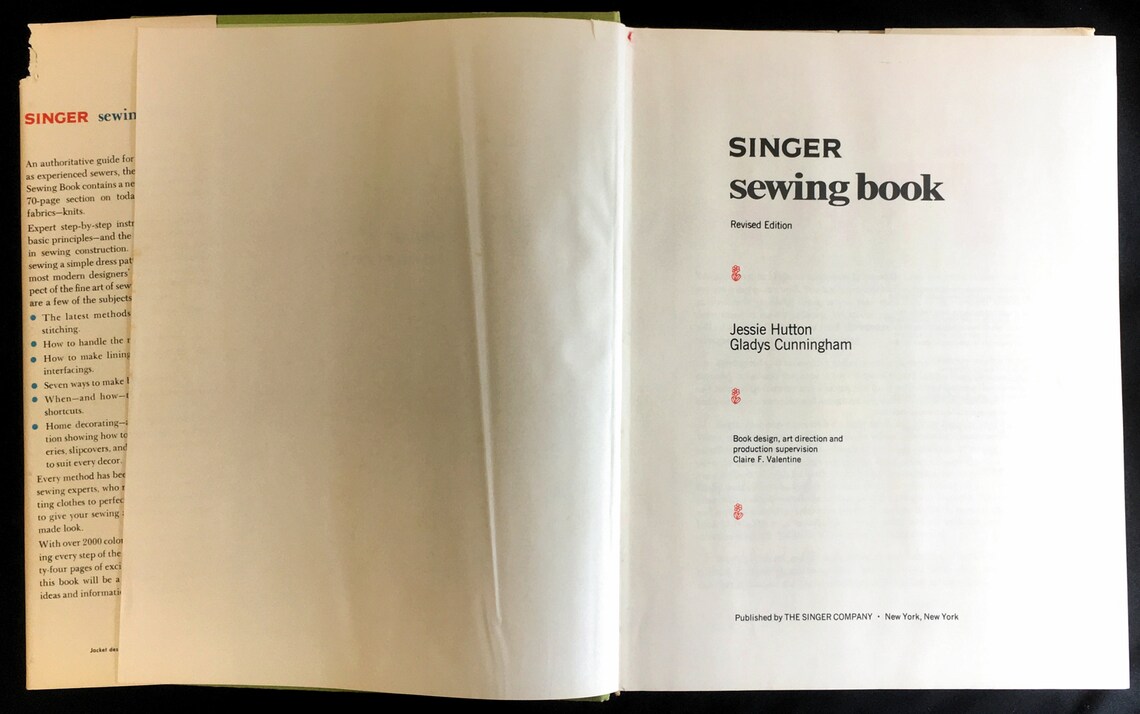 1970s Singer Sewing Book Revised Edition Jessie Hutton Gladys ...