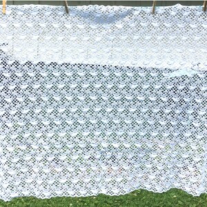 Heavy White Lace Fabric Floral Trellis Open Synthetic 54 X 36 Inches ...