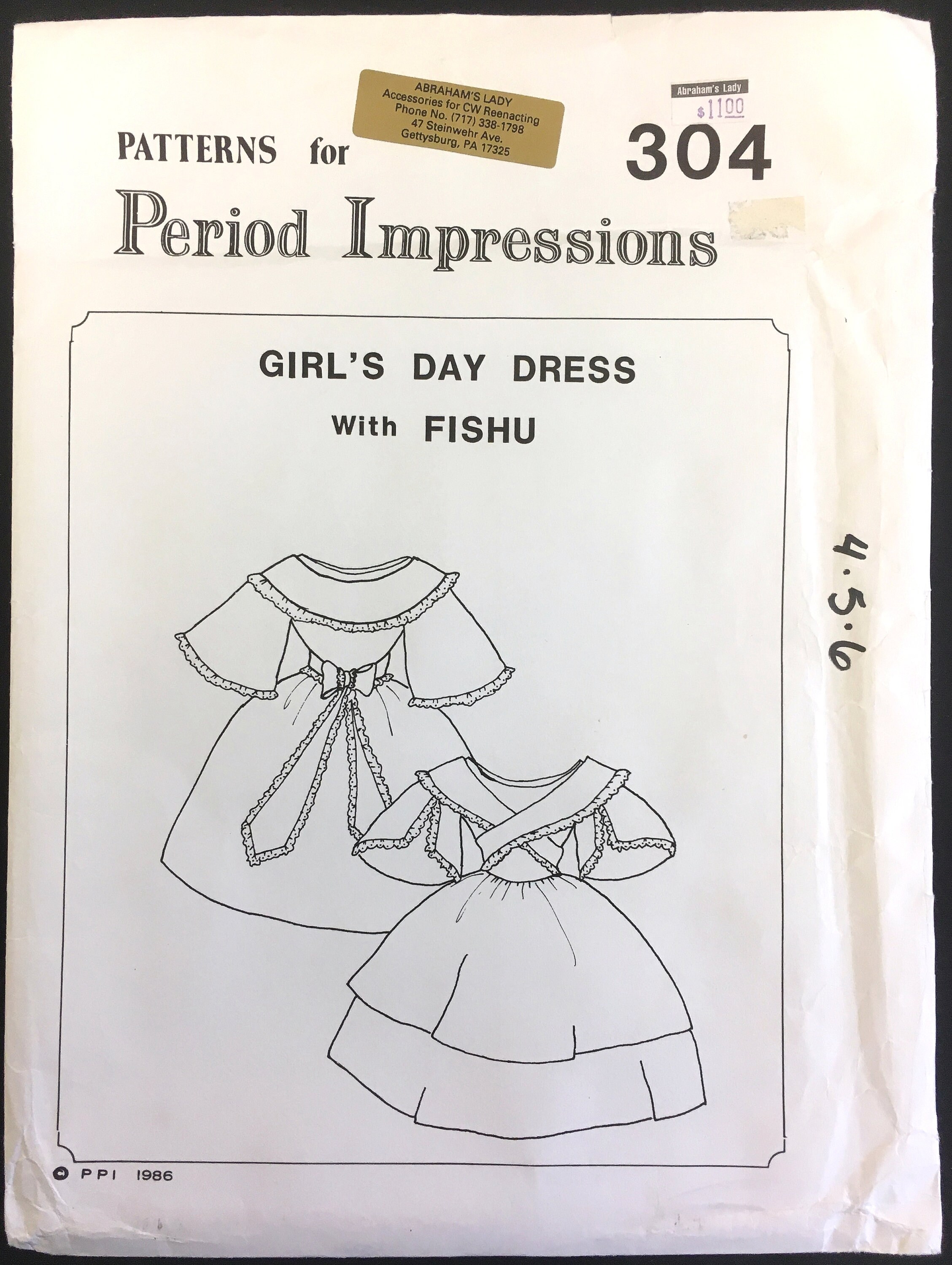 Uncut Size 4 5 6 Girls Day Dress With Fishu Period Impressions - Etsy