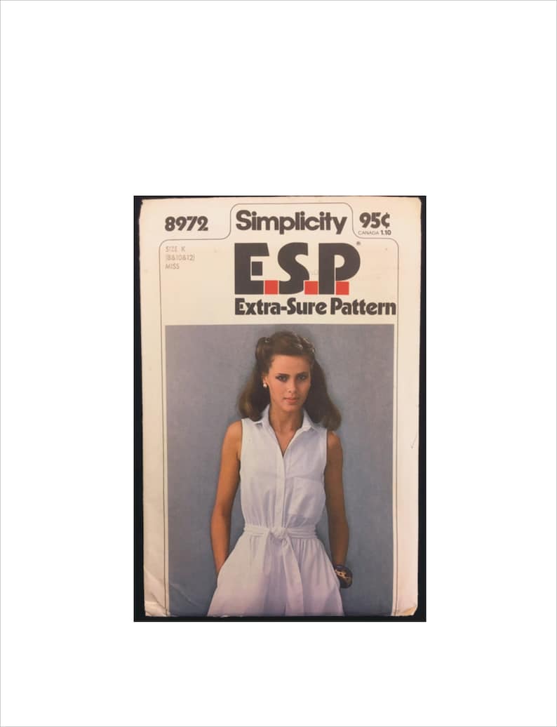 Uncut 1970s Size 8 10 12 Bust 31 1/2 34 Sleeveless Dress Sash ...