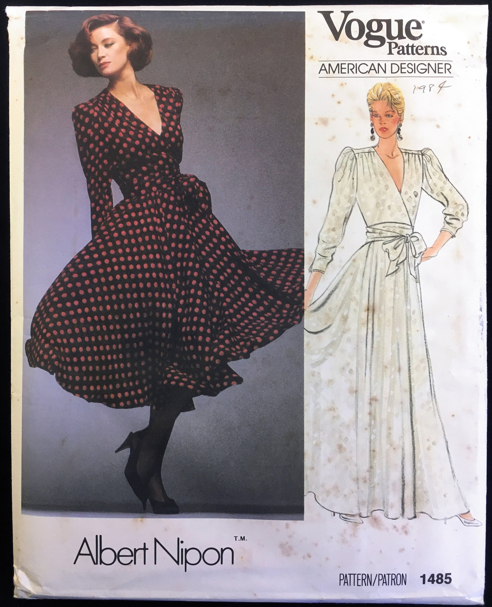 Uncut 1980s Size 14 Bust 36 Albert Nipon Wrapped Bodice Dress - Etsy