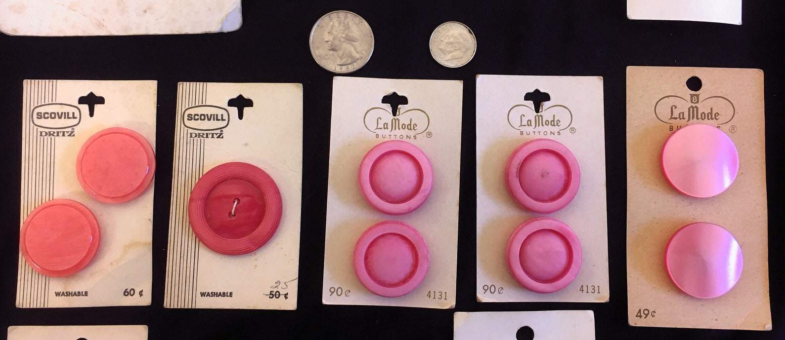 Lot of 40 Mixed Pink Plastic Buttons Vintage Le Chic La Mode Scovill ...