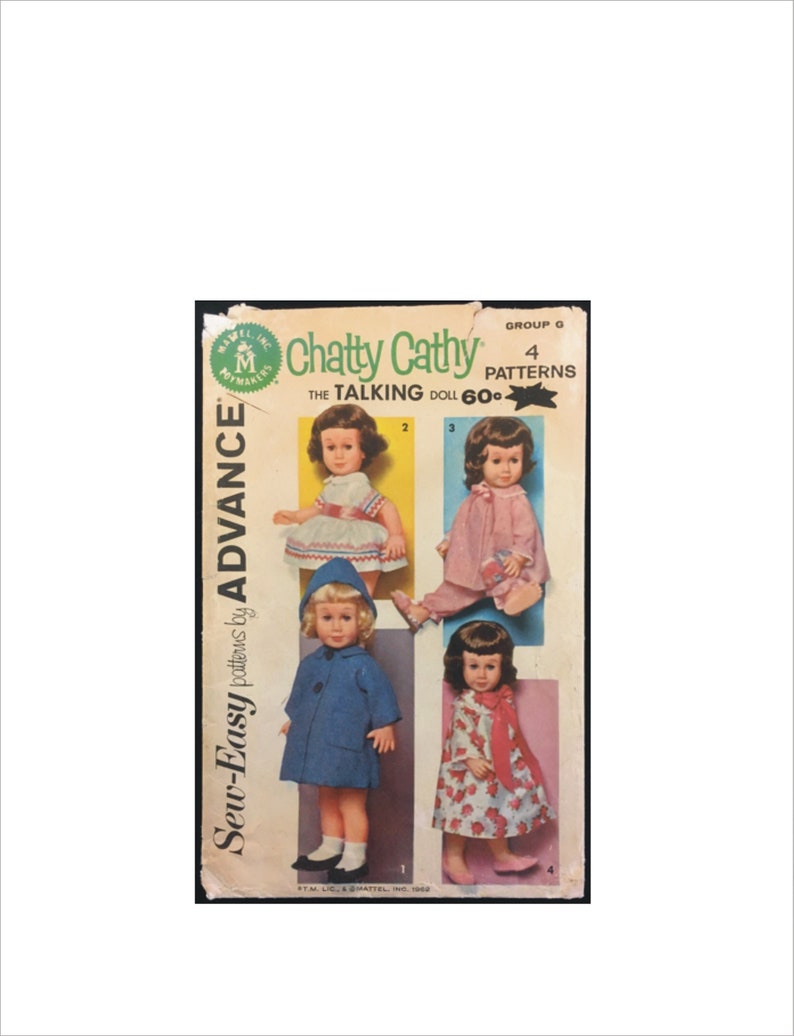 Uncut 1960s Sew Easy Chatty Cathy Doll Clothes Advance Group G - Etsy