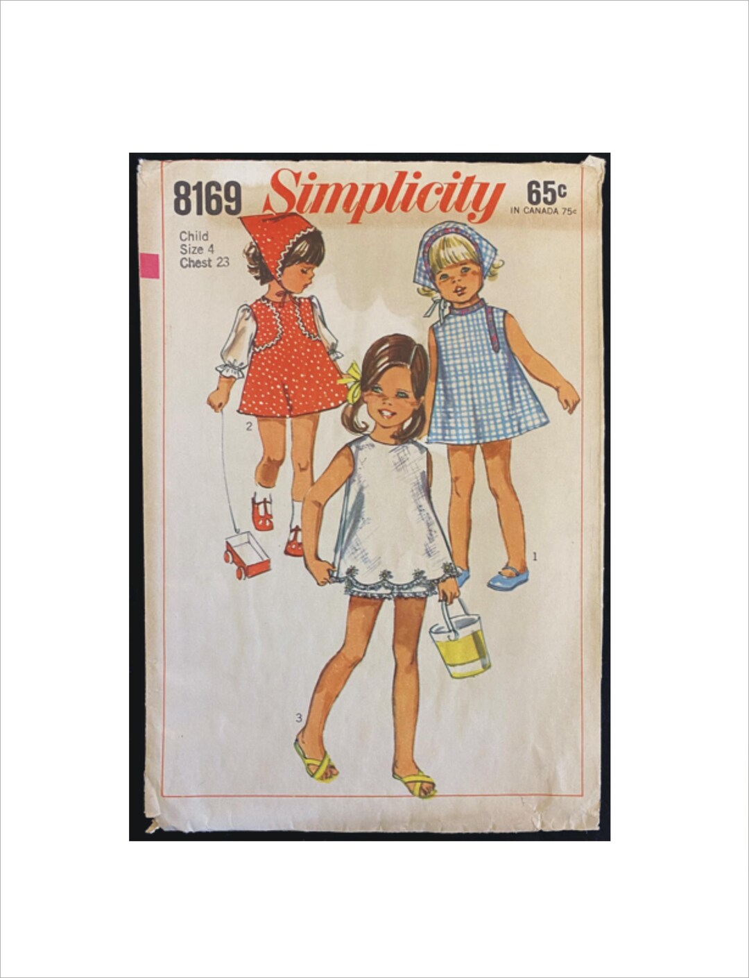 Uncut 1960s Size 4 Breast 23 Girls Dress Shorts Scarf Simplicity 8169 ...