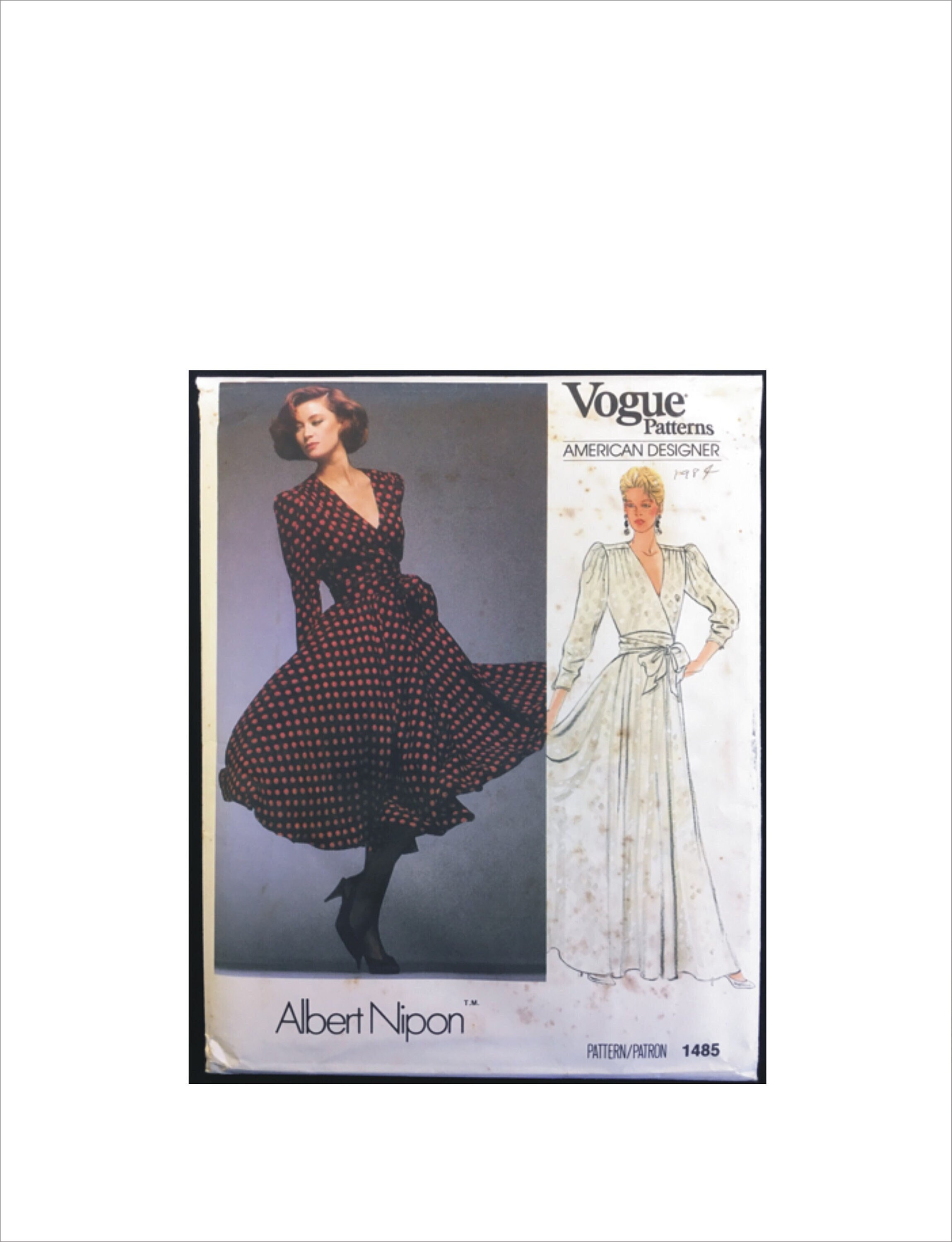 Uncut 1980s Size 14 Bust 36 Albert Nipon Wrapped Bodice Dress - Etsy