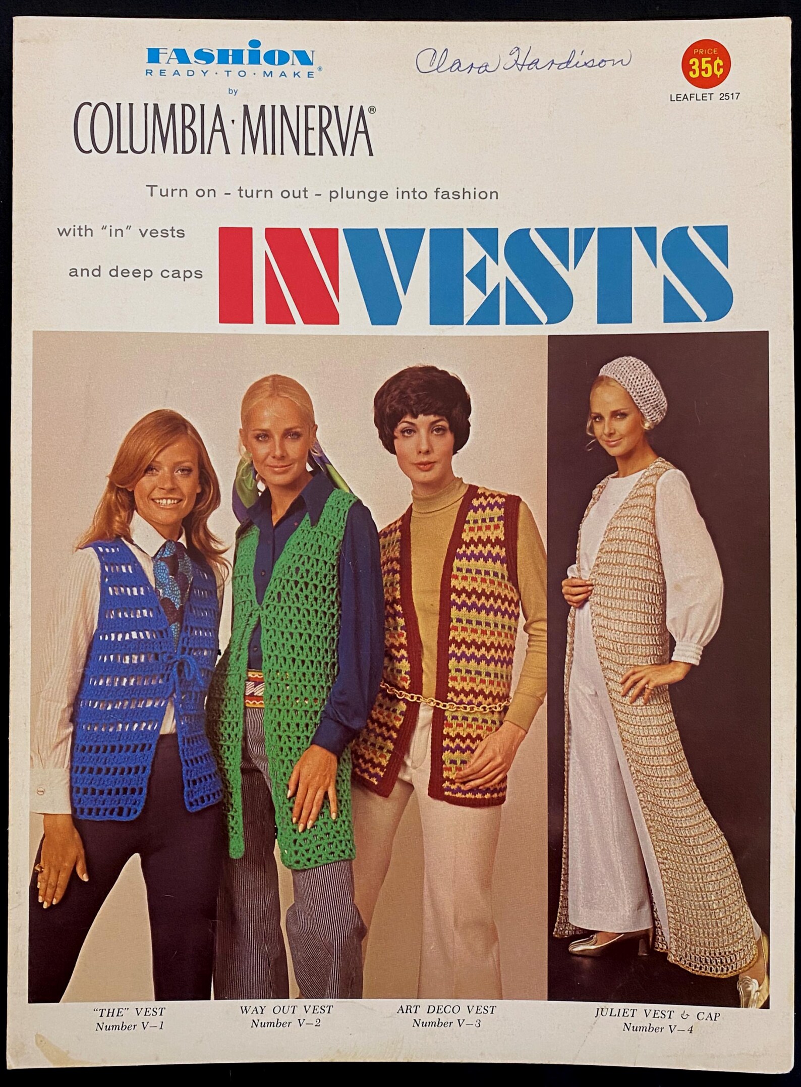 1970s Lot of 3 Columbia Minerva Crochet Leaflet 2517 in Vests, 2531 in ...