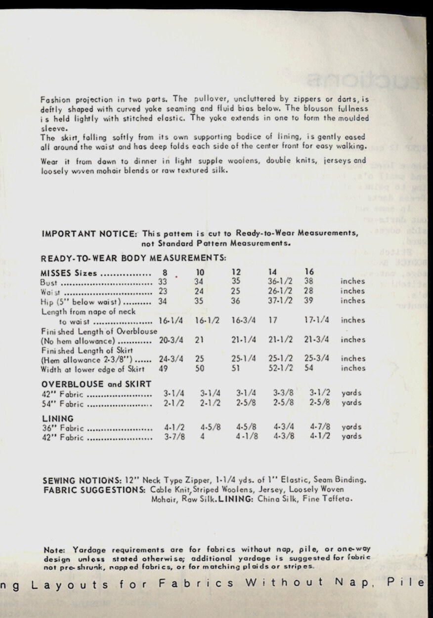 Uncut 1960s Size 10 Bust 34 Tiffeau and Busch Pullover Top - Etsy