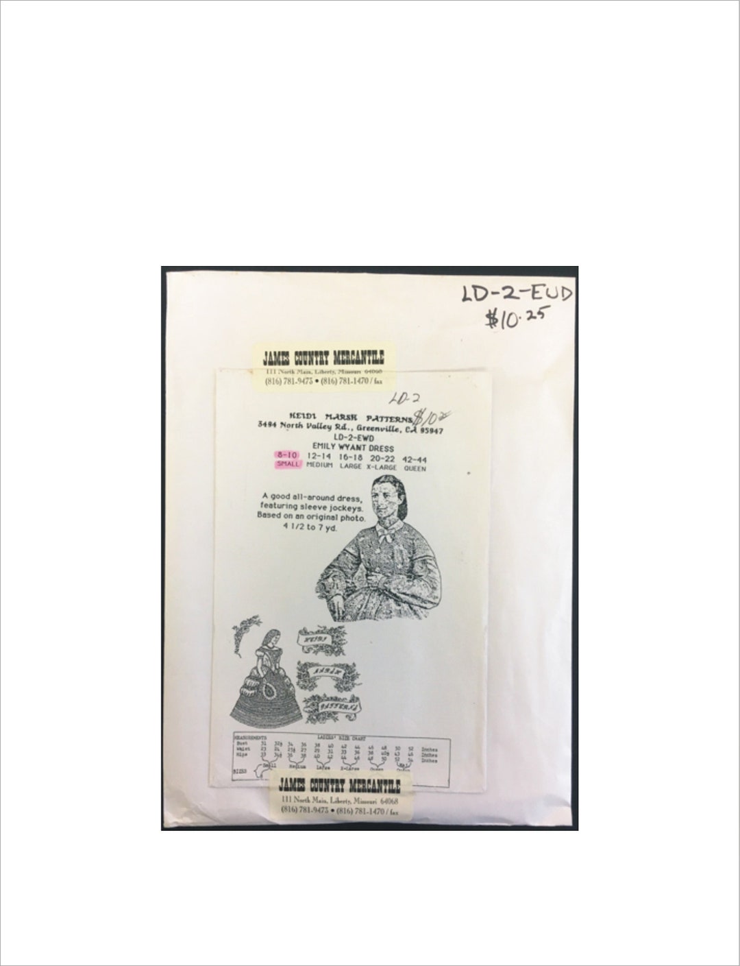 Uncut 1980s Size 8 10 Bust 31 32 1/2 Emily Wyant Dress Heidi Marsh LS-2 ...