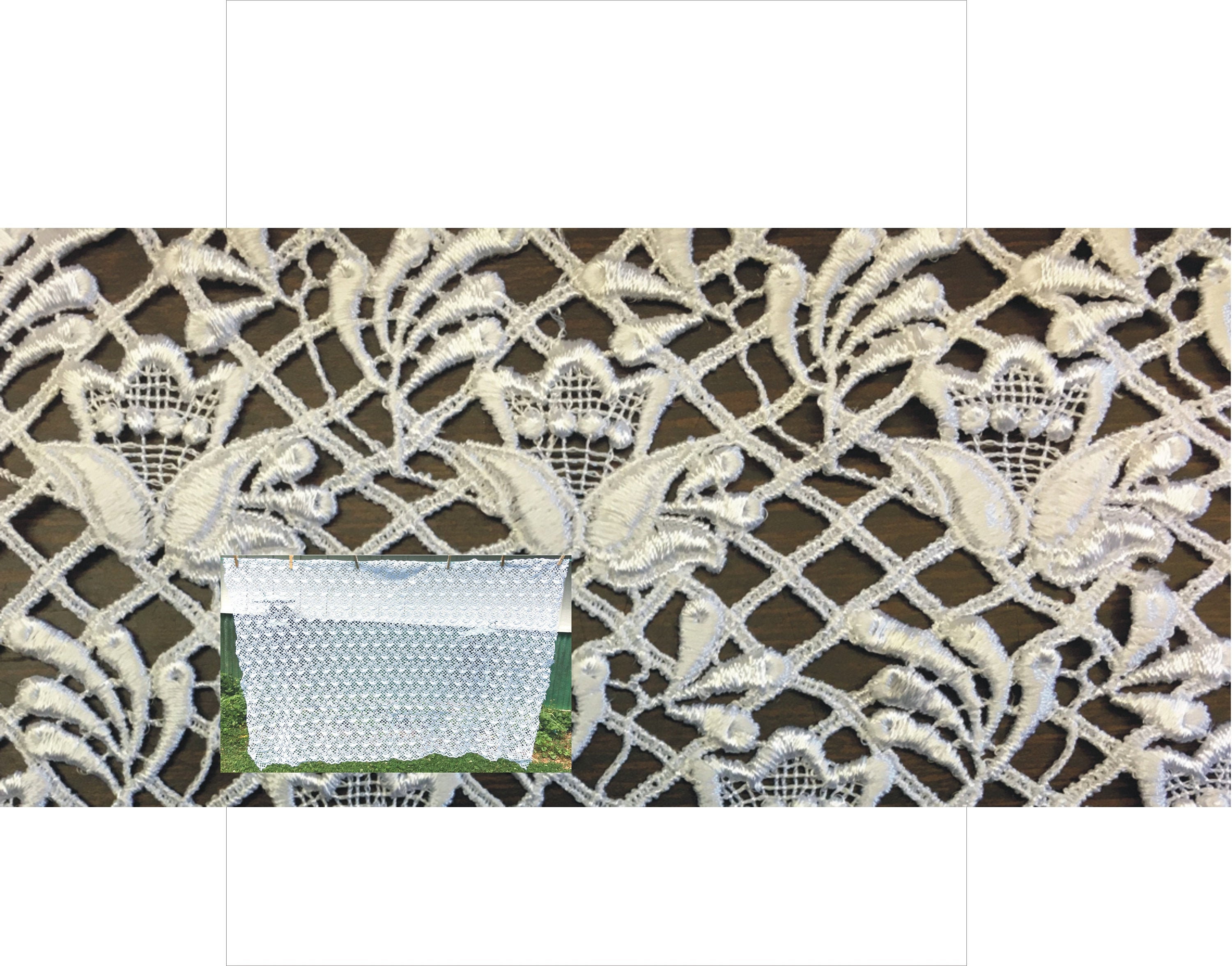 Heavy White Lace Fabric Floral Trellis Open Synthetic 54 X 36 Inches ...