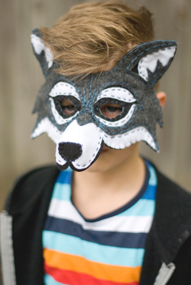 Wolf Mask Handmade Felt Embroidered Details--halloween Children ...