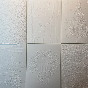 12 Designs White Christmas Embossed Card Stock Sheets - Etsy
