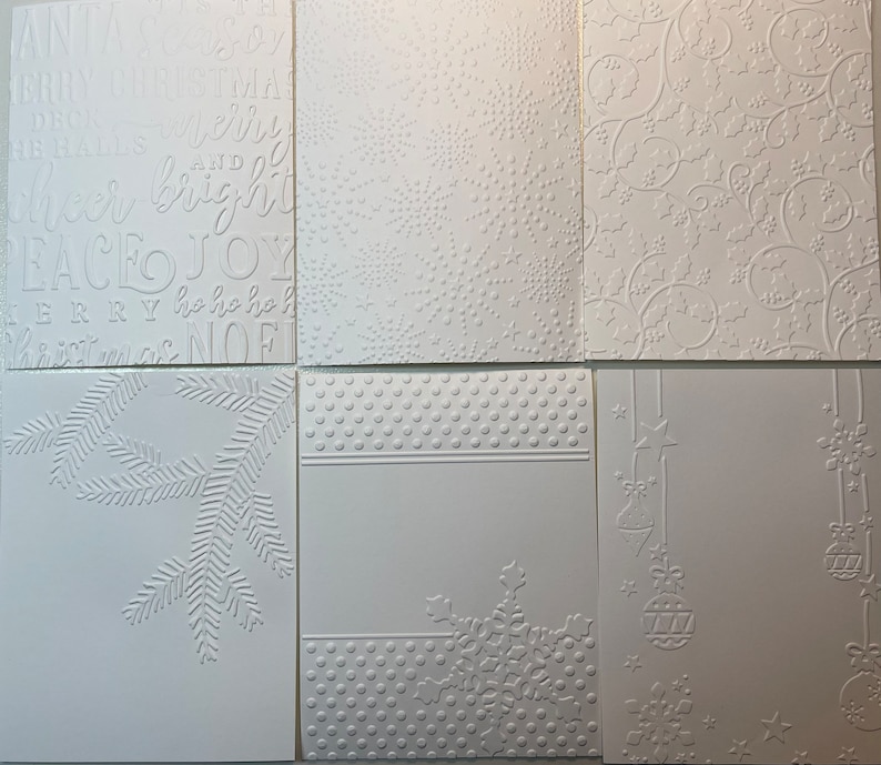 12 Designs White Christmas Embossed Card Stock Sheets - Etsy