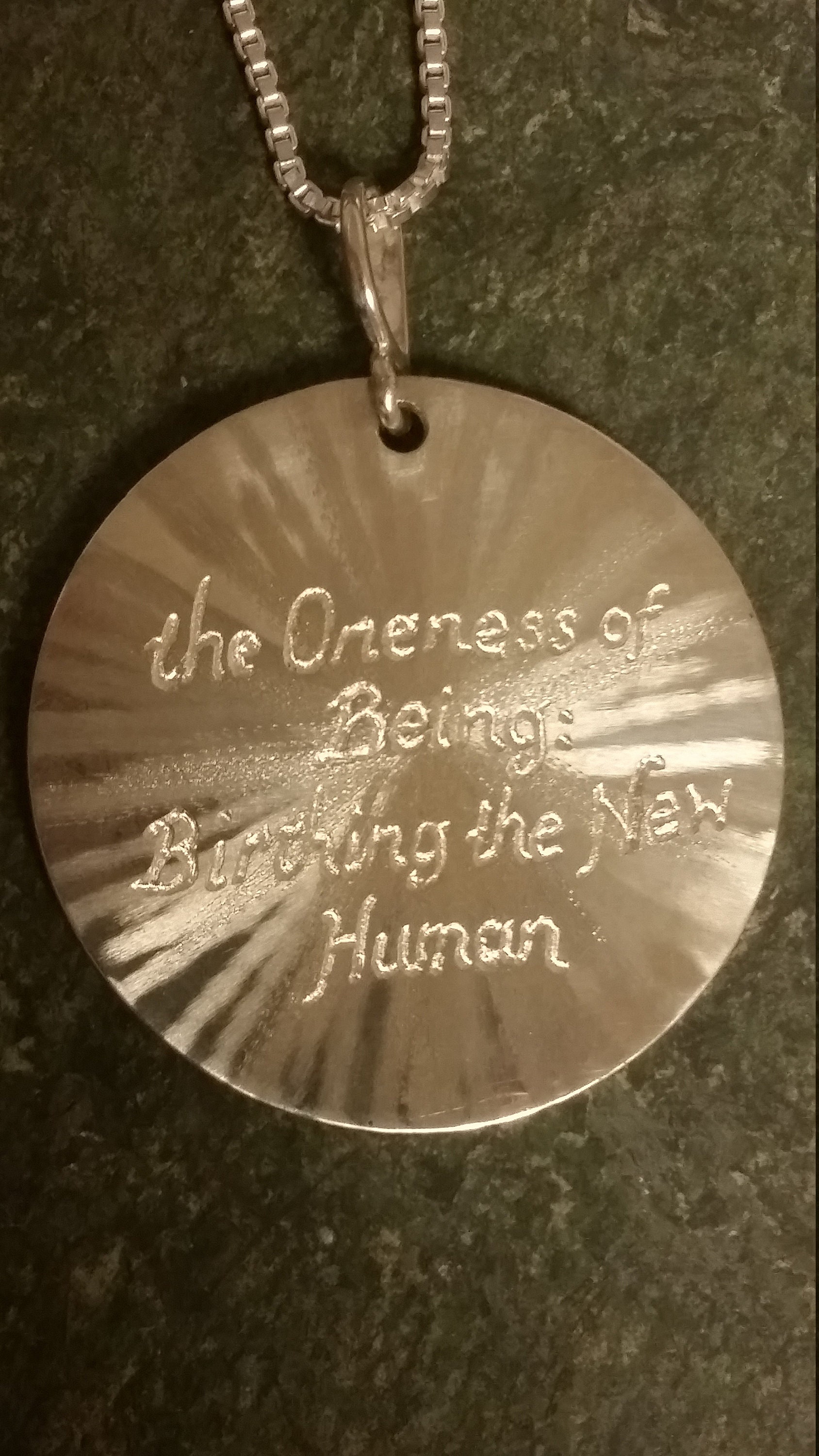 1.5" Custom Engraved Silver Disk Pendant - Logo. Artwork or Saying ...