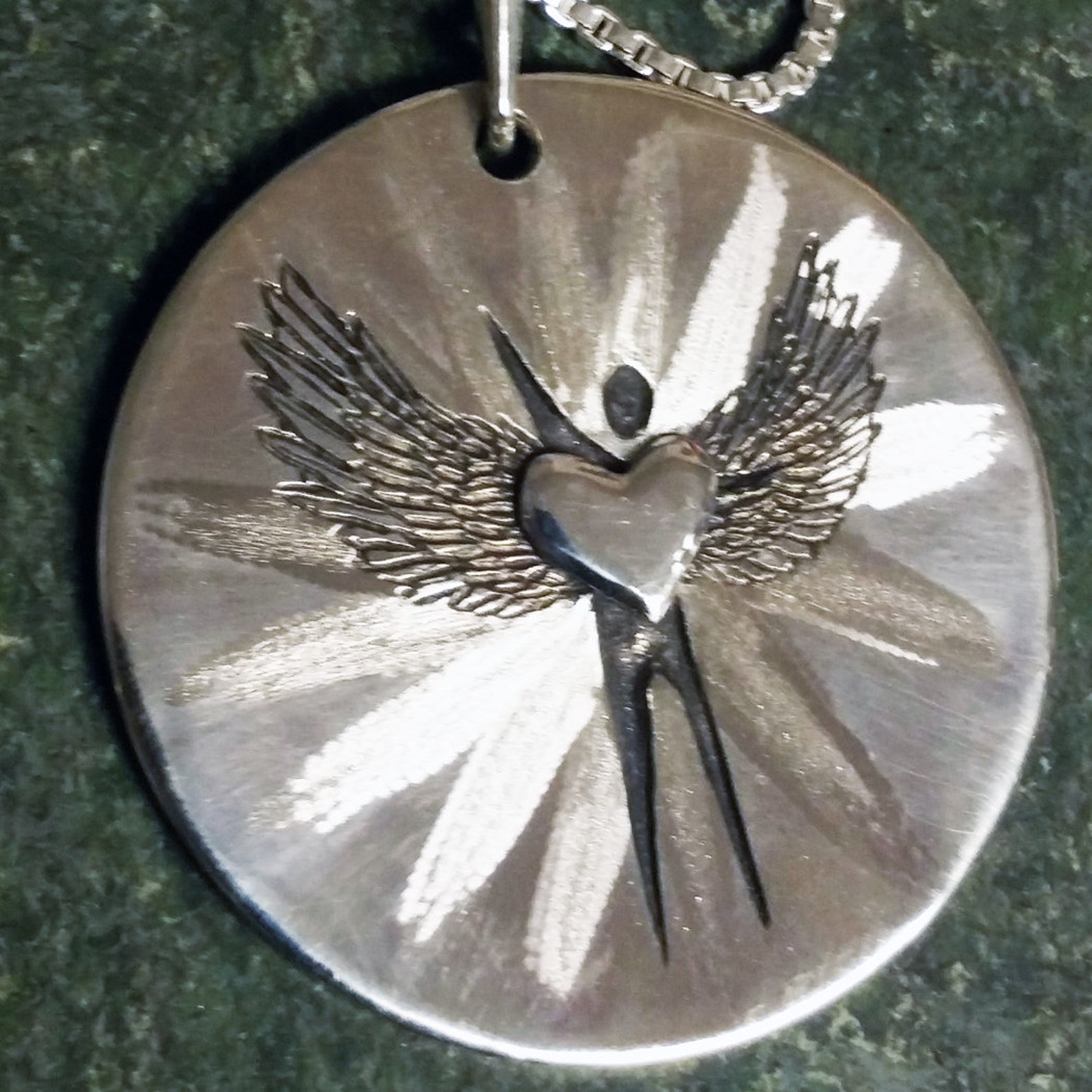 1.5" Custom Engraved Silver Disk Pendant - Logo. Artwork or Saying ...