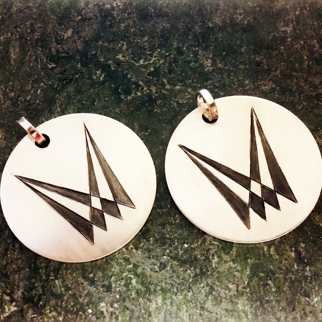 1.5" Custom Engraved Silver Disk Pendant - Logo. Artwork or Saying ...