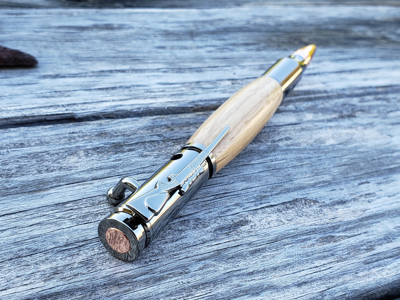 Jim Beam Bolt Action Bullet Pen Whiskey Barrel 30 Caliber Bolt Action ...