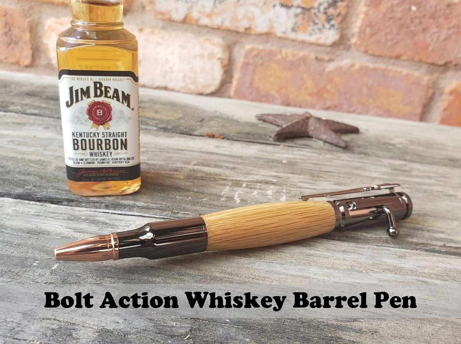 Jim Beam Bolt Action Bullet Pen Whiskey Barrel 30 Caliber Bolt Action ...