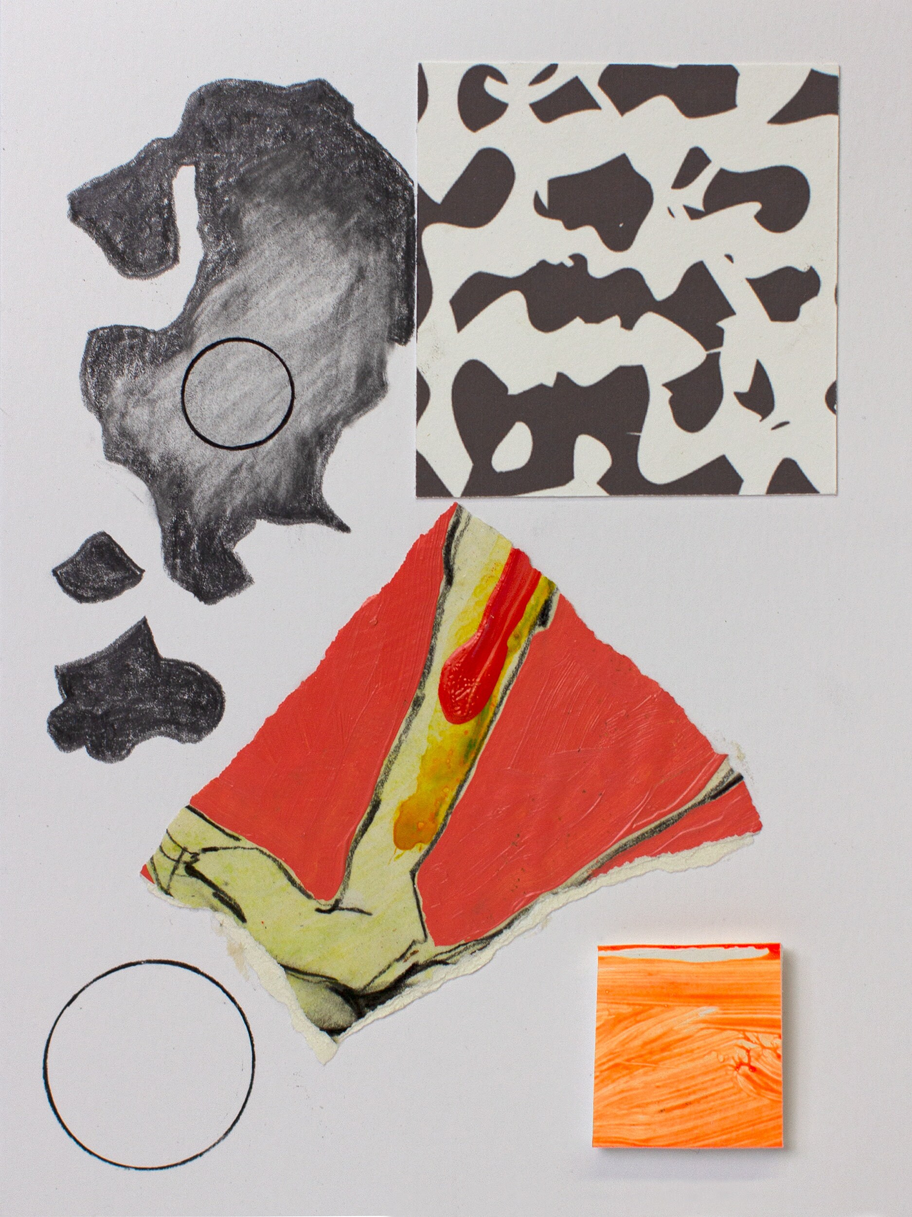 Abstract Interior 74 - collage multimedia mixto, arte original, obra de ...