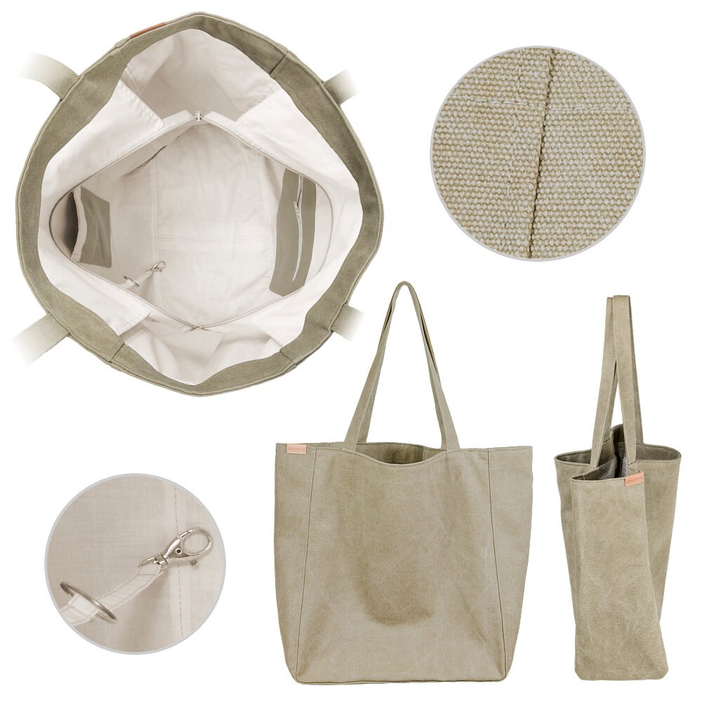 Canvas bag zippered bag Womens gift Fall fashion | Etsy