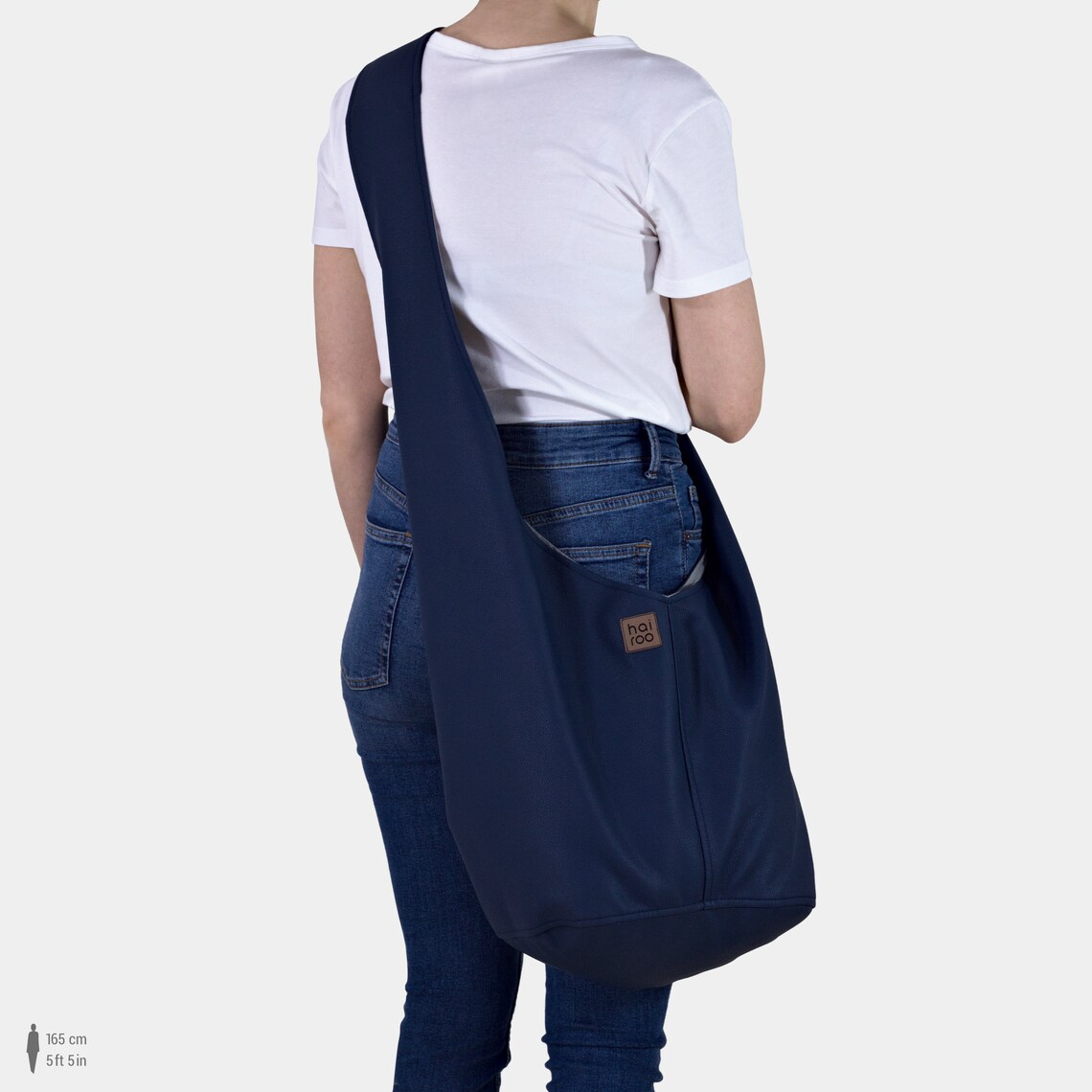 XXL Blue Hobo Bag. Large Shoulder Crossbody Handbag. Durable | Etsy